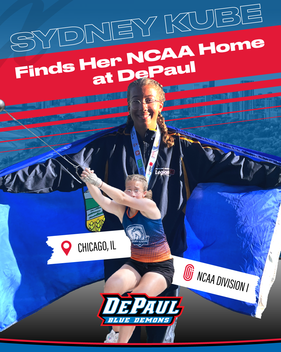 Canadian Hammer Thrower, Sydney Kube, Commits to NCAA D1 DePaul