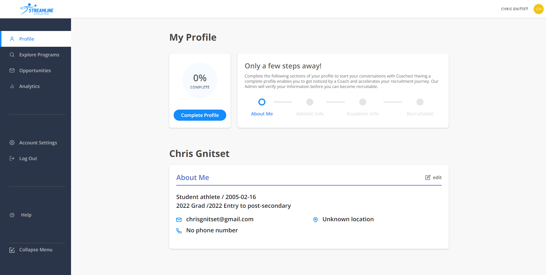 How to Use Streamline Athletes for Collegiate Track & Field Recruitment